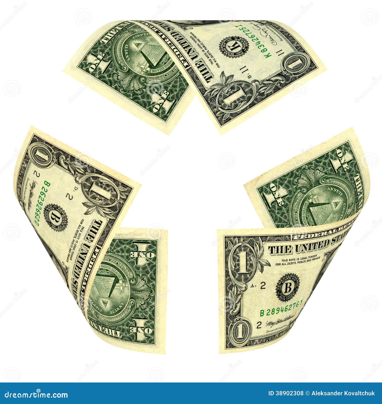 Dollar Bill Recycle Sign stock photo. Image of business - 38902308