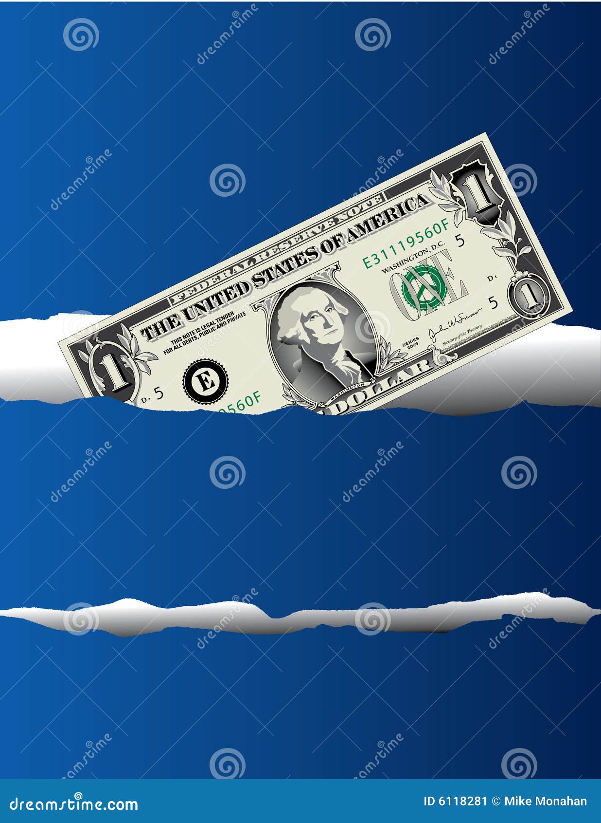 Dollar Bill and Ripped Paper Stock Vector - Illustration of torn ...