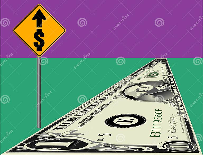 Dollar bill road and sign stock vector. Illustration of computer - 7315278