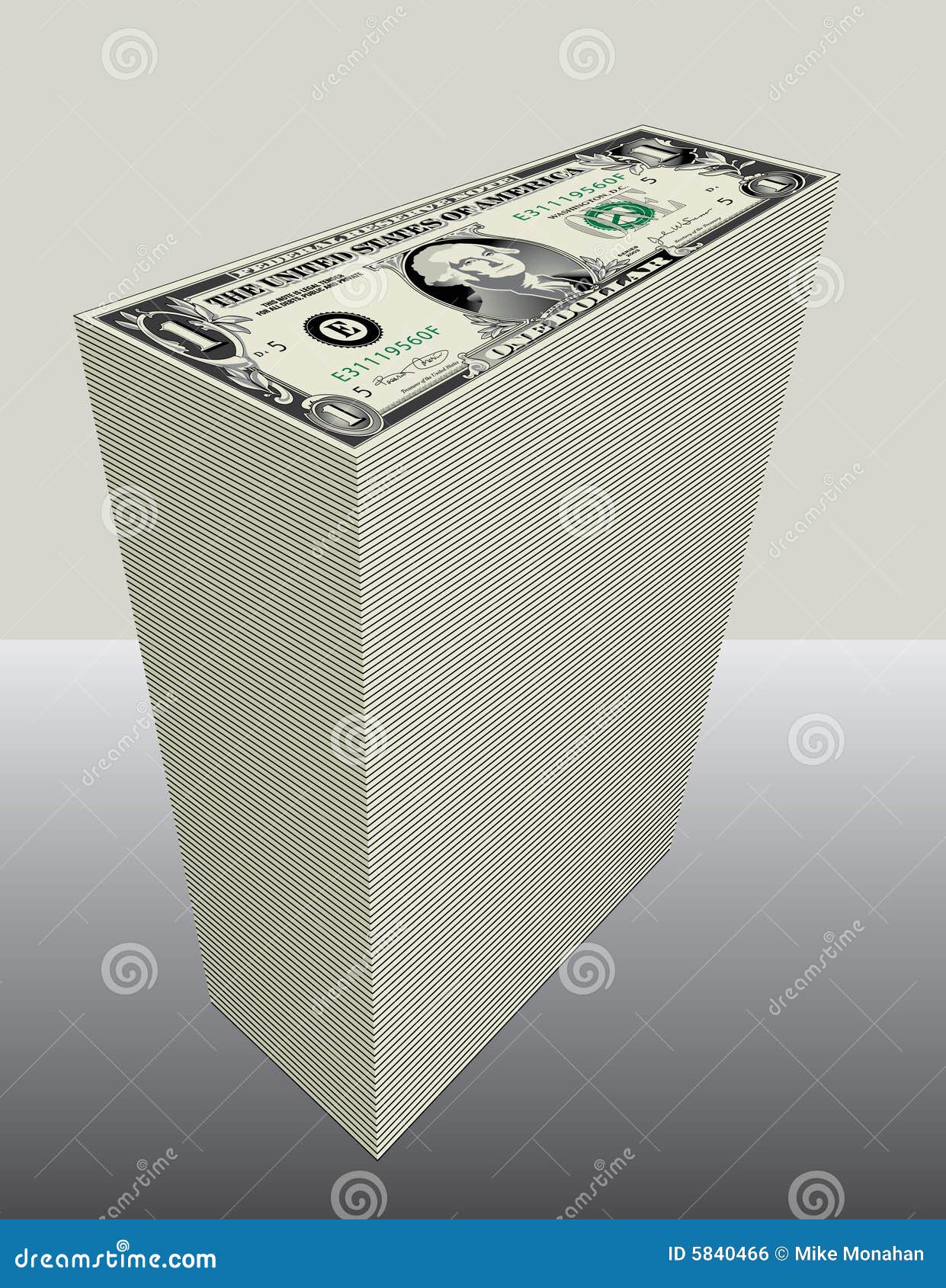 Dollar Bill Stack Illustration Stock Vector - Illustration of states ...