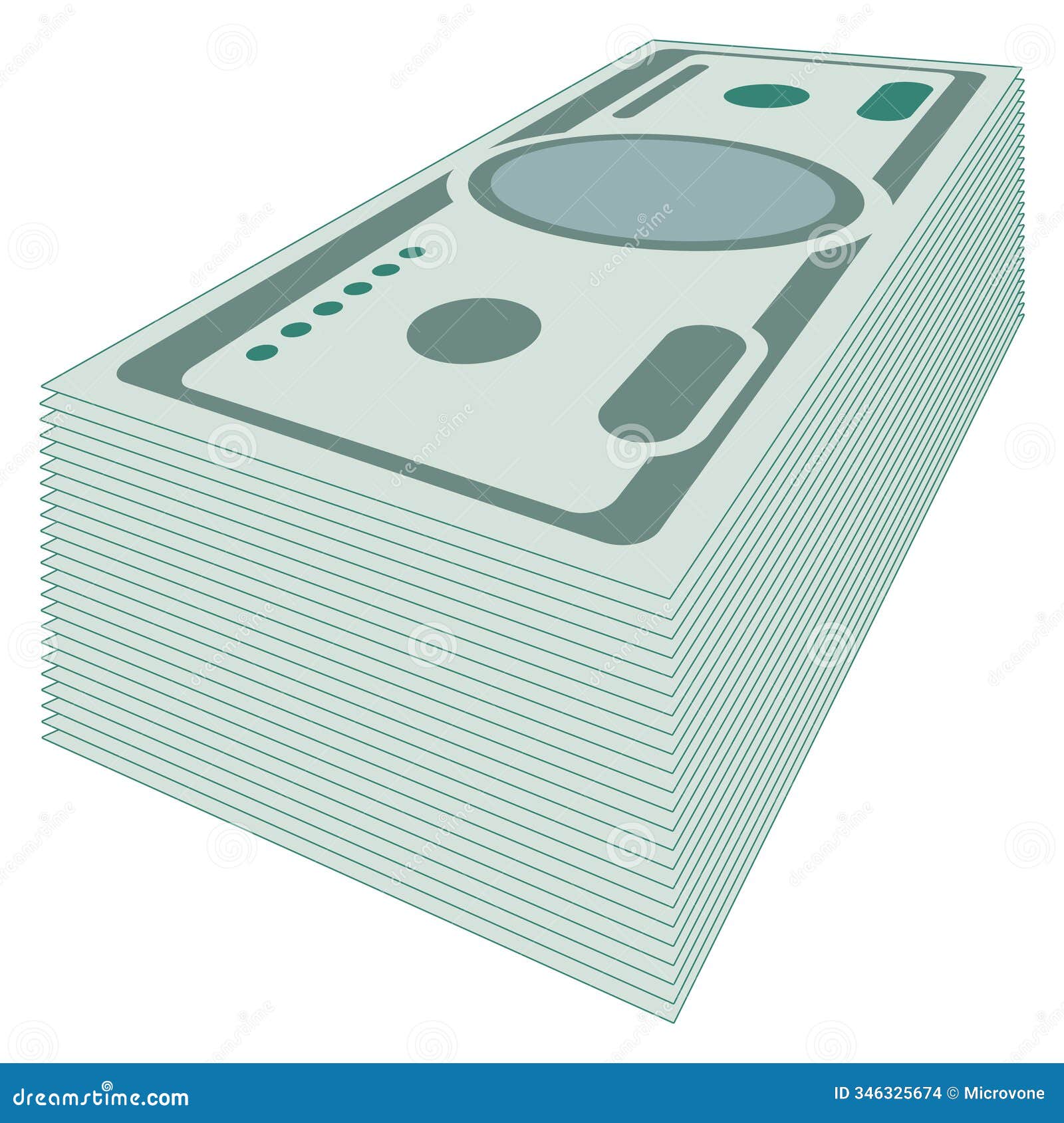 Dollar Bill Stack. Paper Cash Color Icon Stock Vector - Illustration of ...