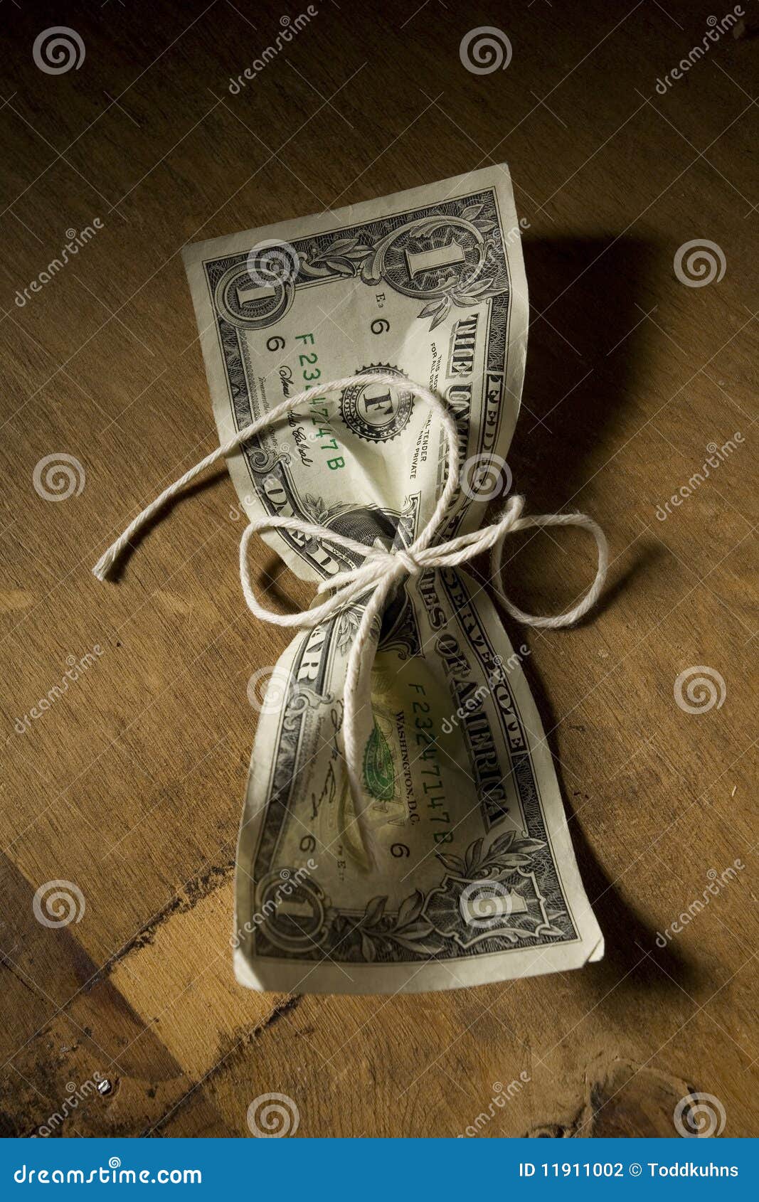 Dollar Bill Tied in String stock photo. Image of paper - 11911002