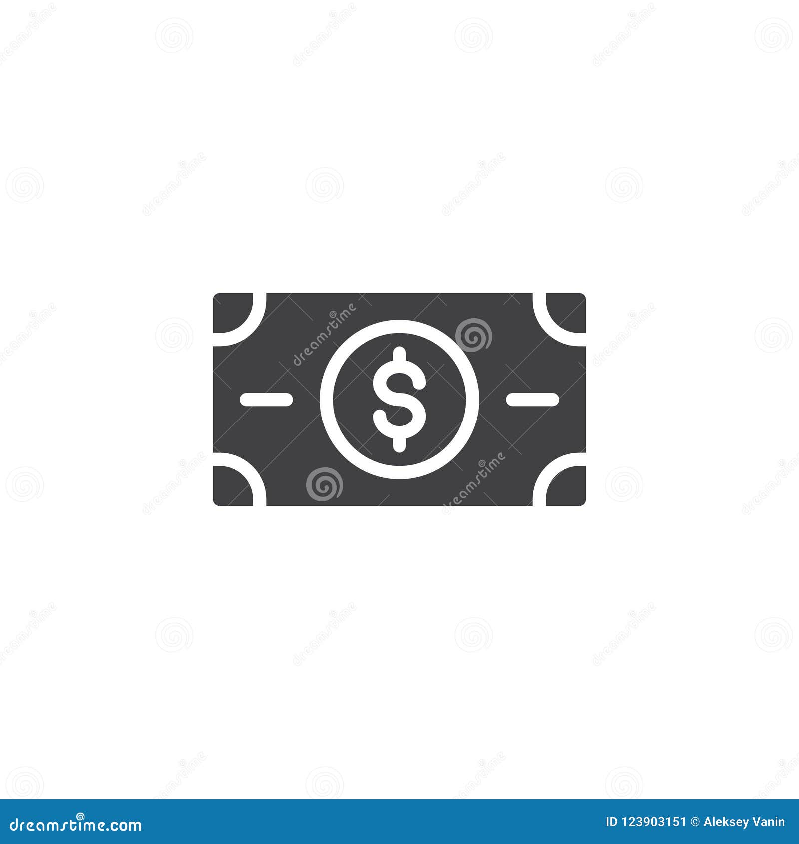 Dollar bill vector icon stock vector. Illustration of solid - 123903151