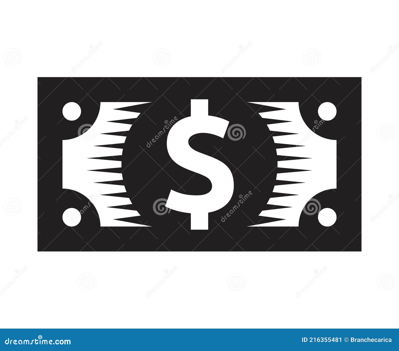 Dollar bill stock vector. Illustration of currency, note - 216355481