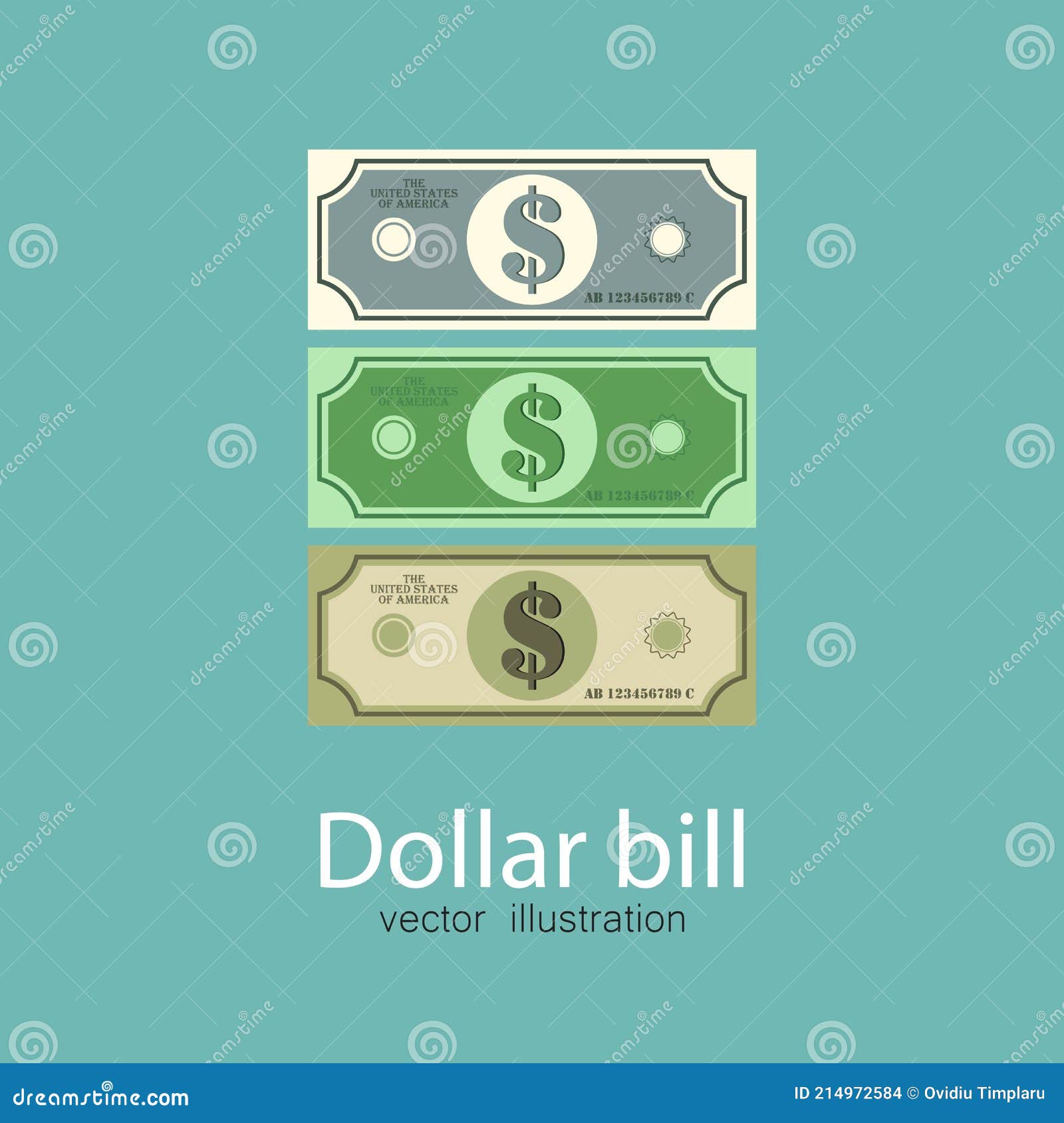 Dollar Bill Vector Illustration. Flat Design Stock Vector ...