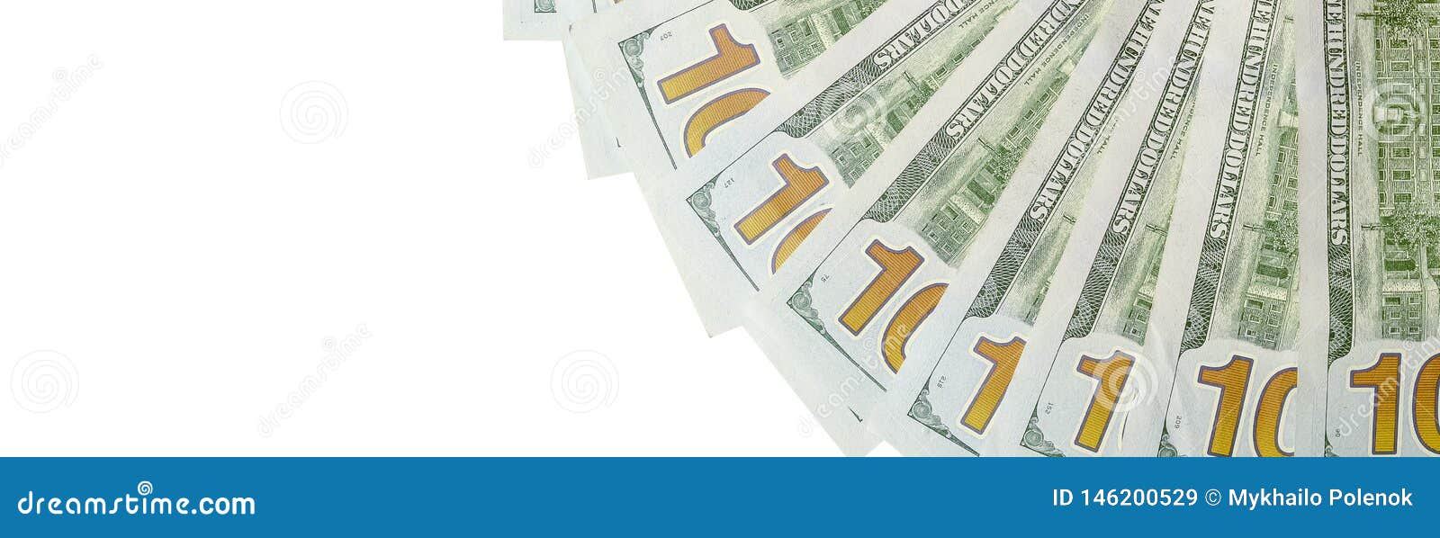 Dollar Bills. American Money Isolated on White with Copy Space Stock ...