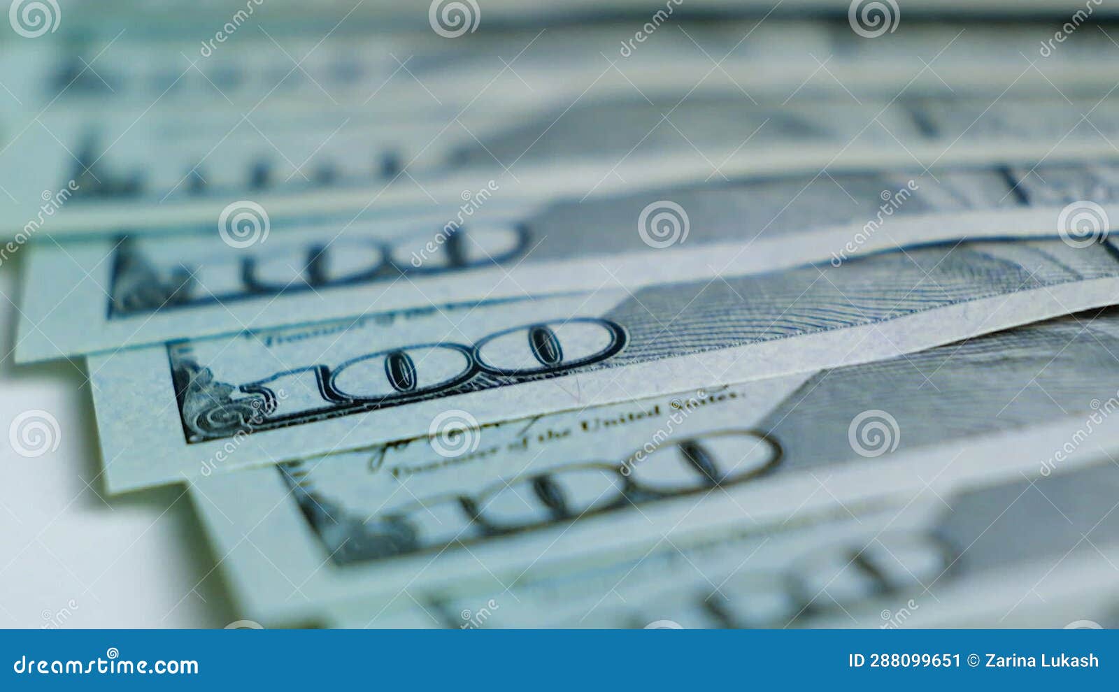 100 Dollar Bills Close-up in Motion. US Currency Stock Video - Video of ...