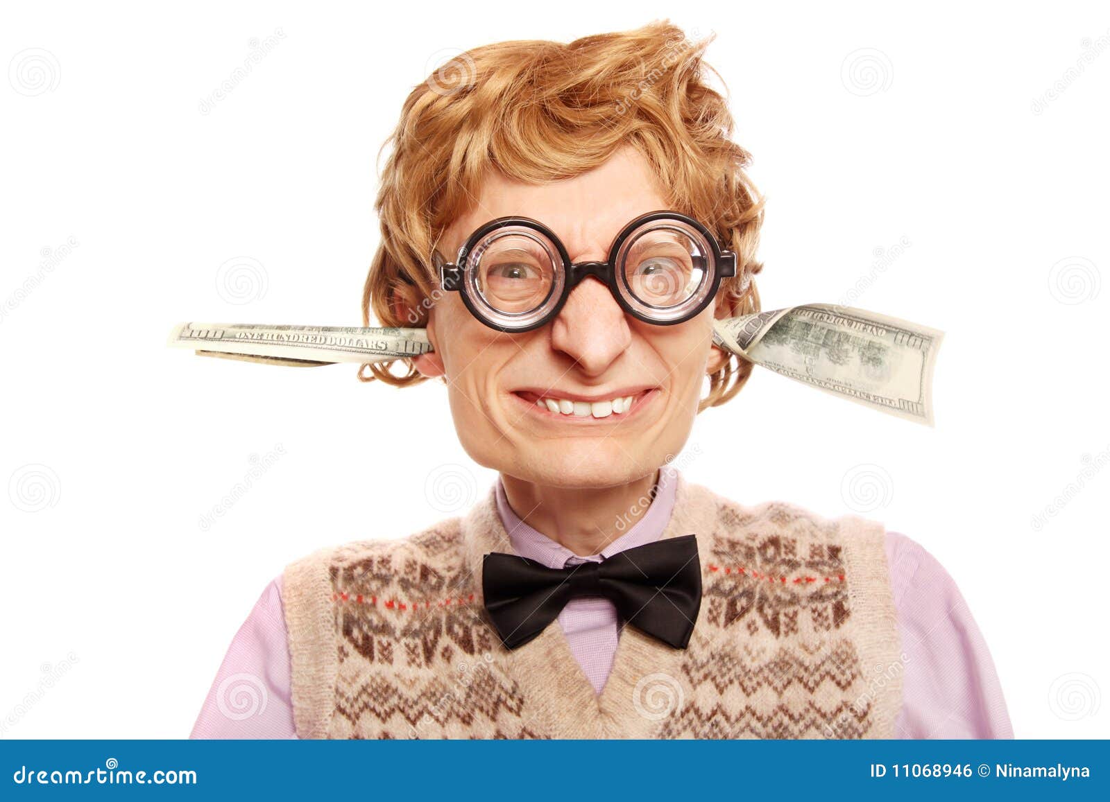 Dollar Bills Coming Out of My Ears Stock Photo - Image of joke, money ...