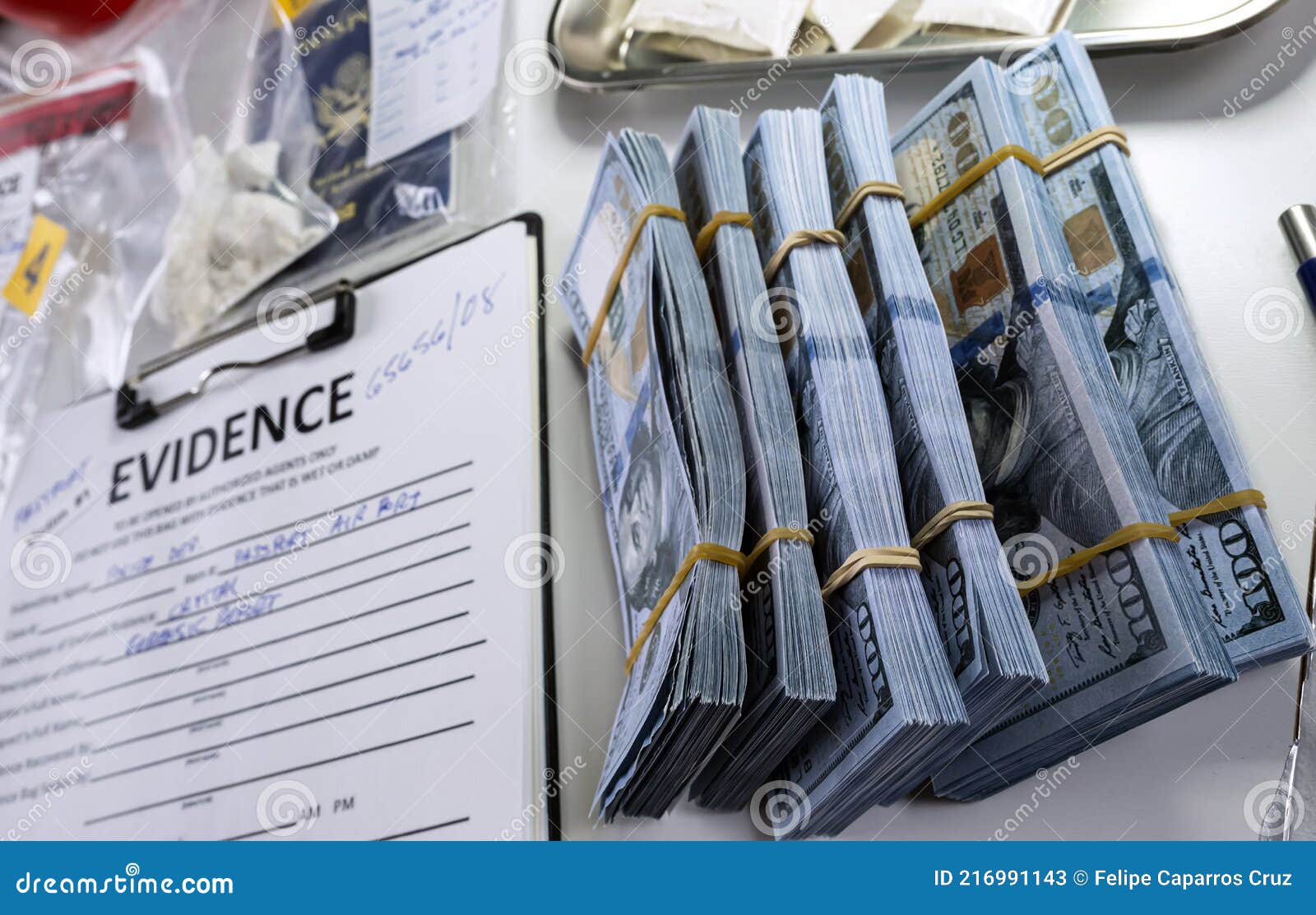 Dollar Bills in Criminal Investigation Unit Stock Image - Image of ...