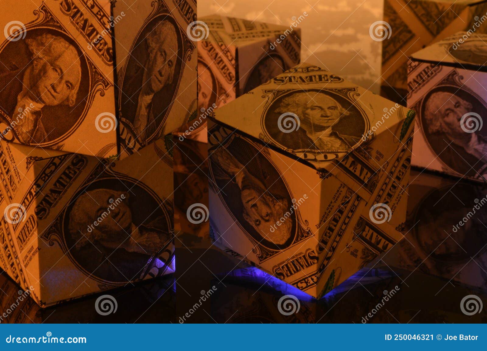 Dollar Bills Folded into Cubes Stock Image - Image of finance, cubes ...