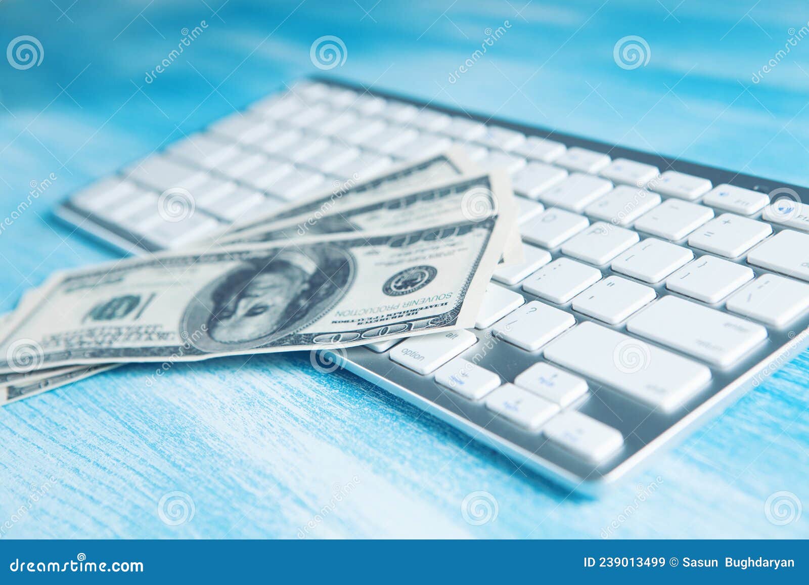 Dollar Bills on the Keyboard Stock Image - Image of currency, profit ...