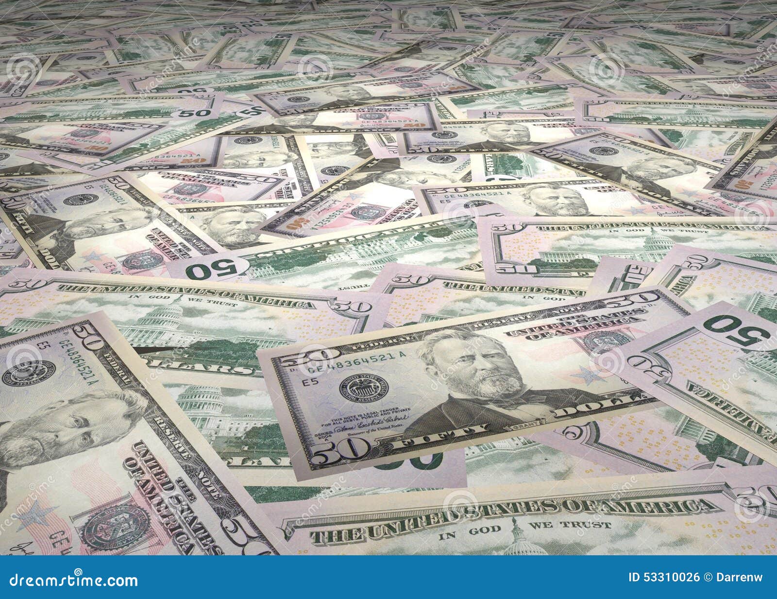 50 Dollar Bills stock illustration. Illustration of cash - 53310026