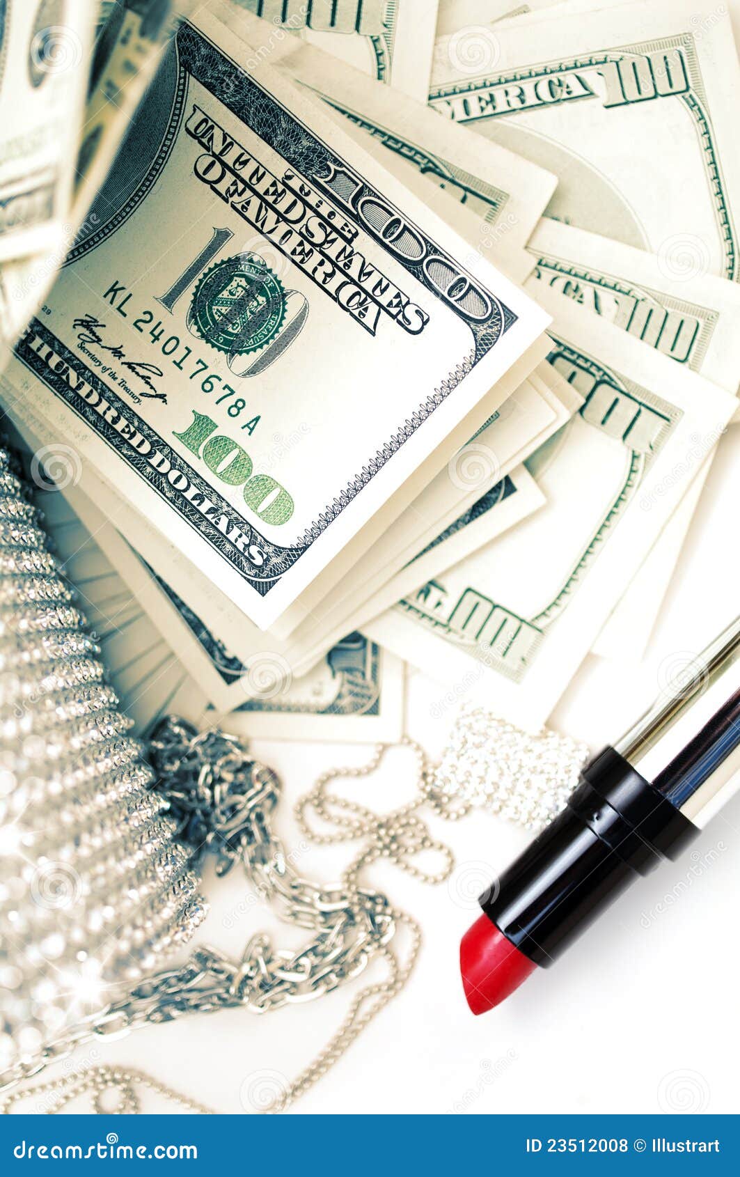 Dollar Bills with Luxury Accessories Stock Photo - Image of dollars ...