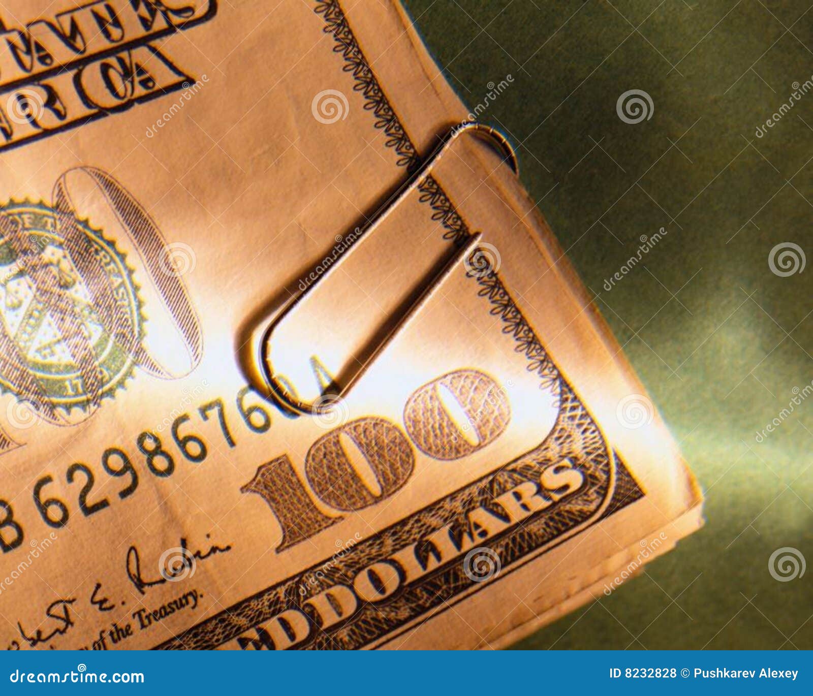 Dollar Bills with Paperclip Stock Photo - Image of dollar, funds: 8232828
