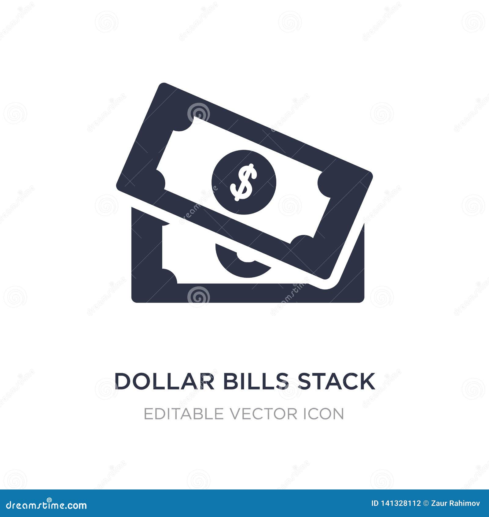 Dollar Bills Stack Icon On White Background Simple Element
