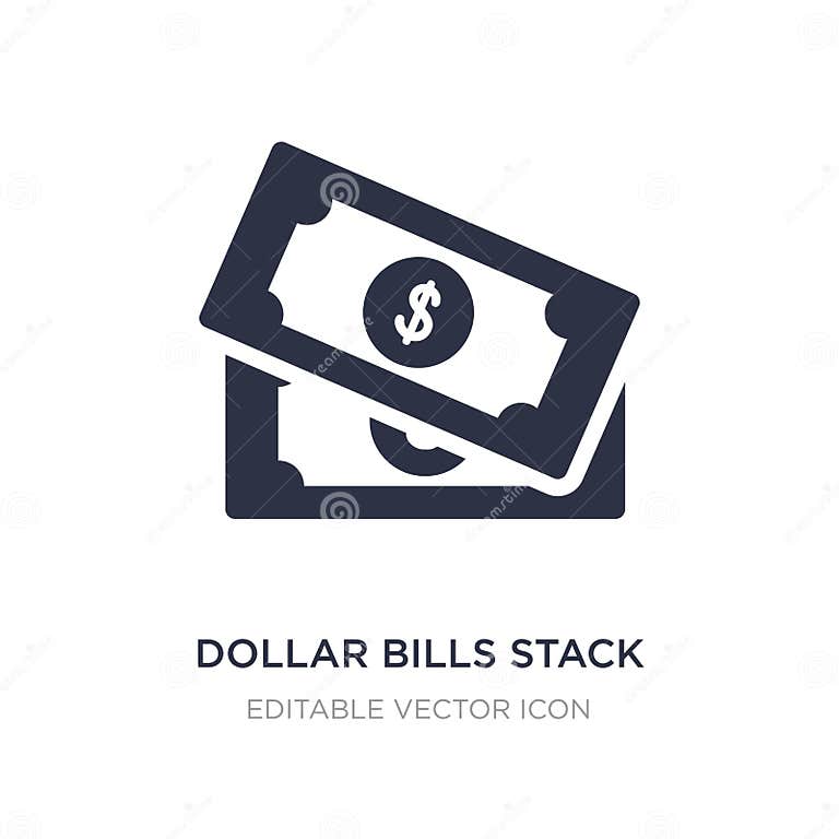 Dollar Bills Stack Icon on White Background. Simple Element ...