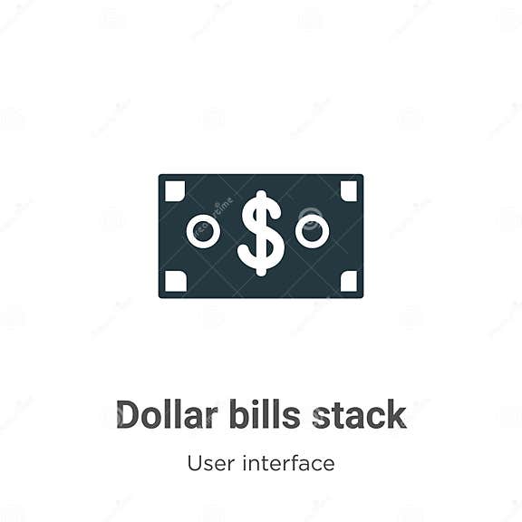 Dollar Bills Stack Vector Icon on White Background. Flat Vector Dollar ...