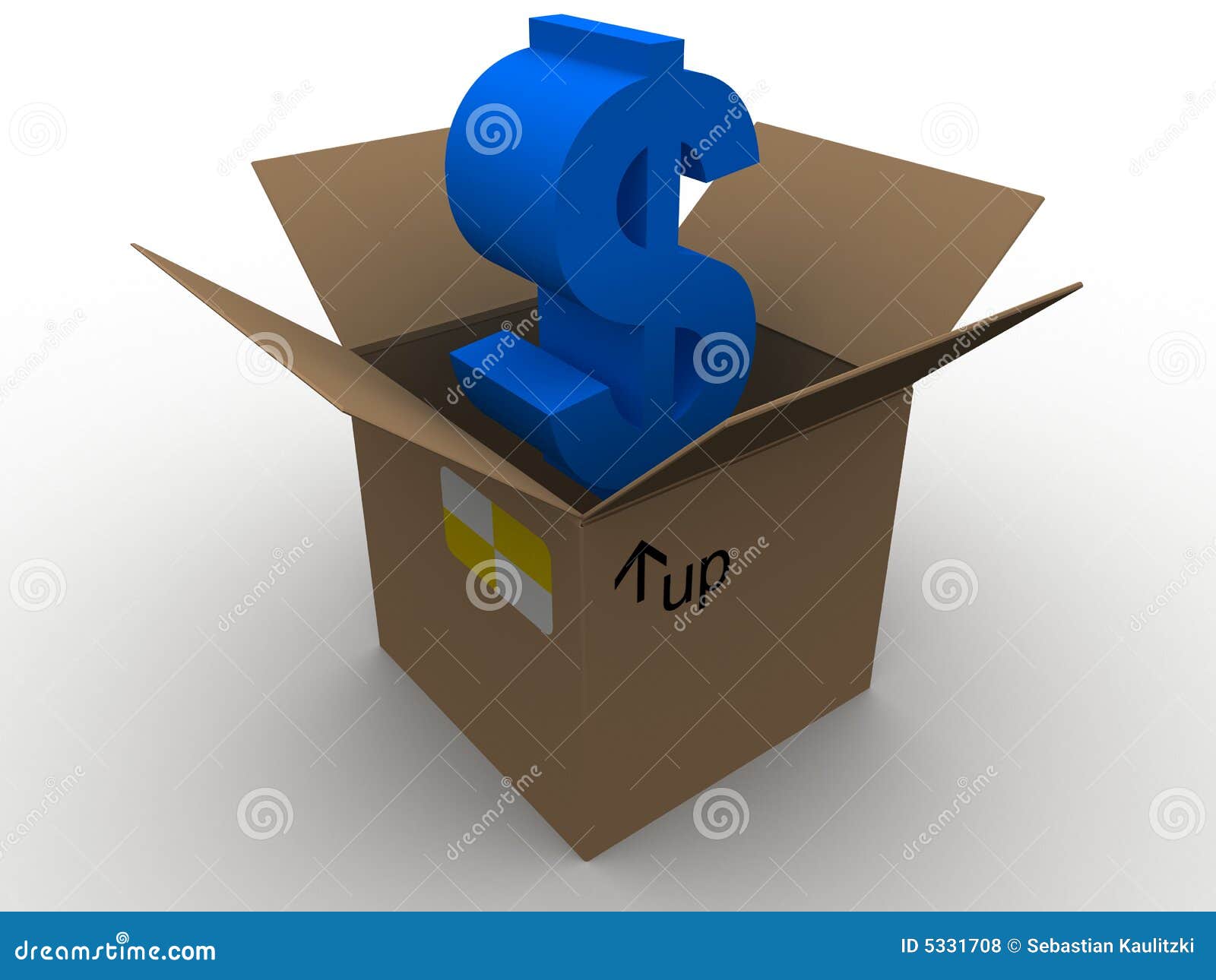 Dollar in a box stock illustration. Illustration of dollar - 5331708