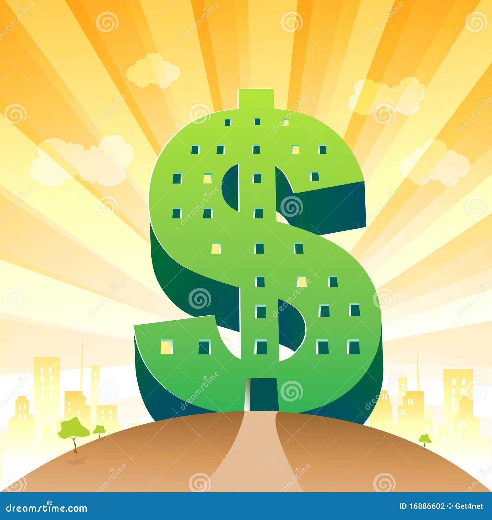 Dollar building stock illustration. Illustration of city - 16886602