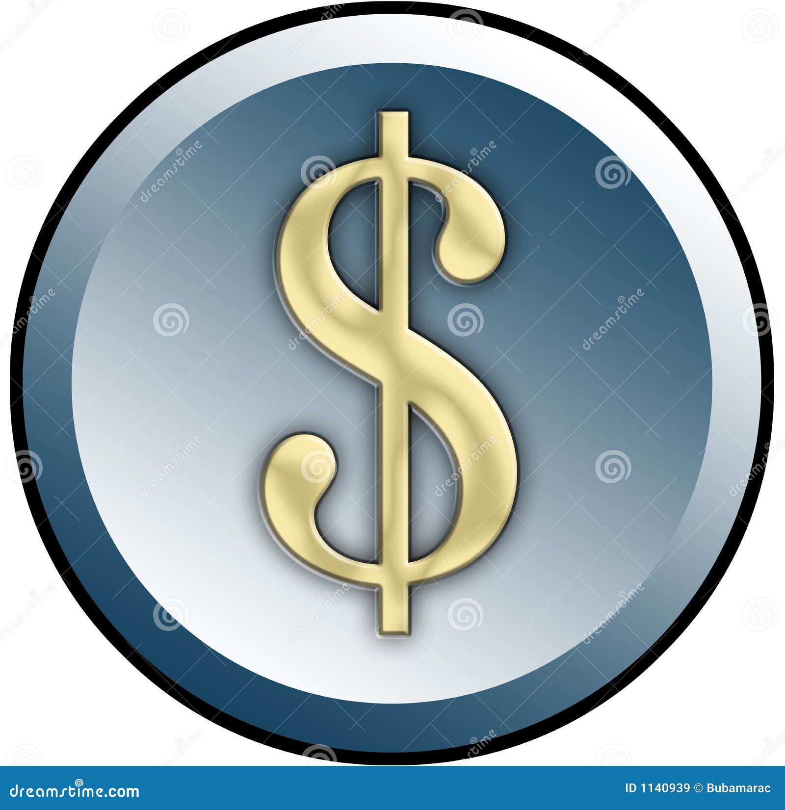 Dollar button stock vector. Illustration of office, abstract - 1140939