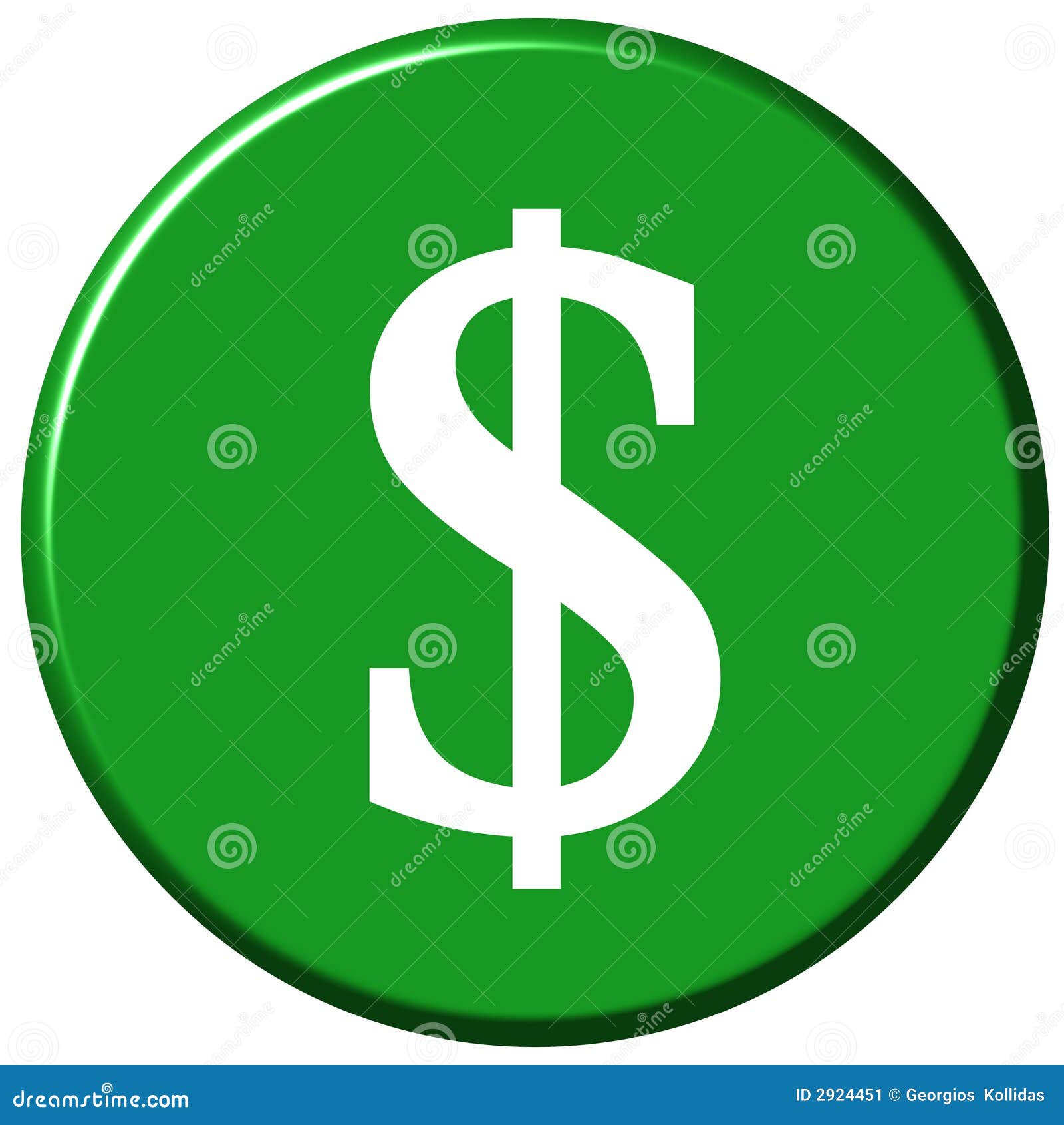 Dollar Button stock illustration. Illustration of cash - 2924451