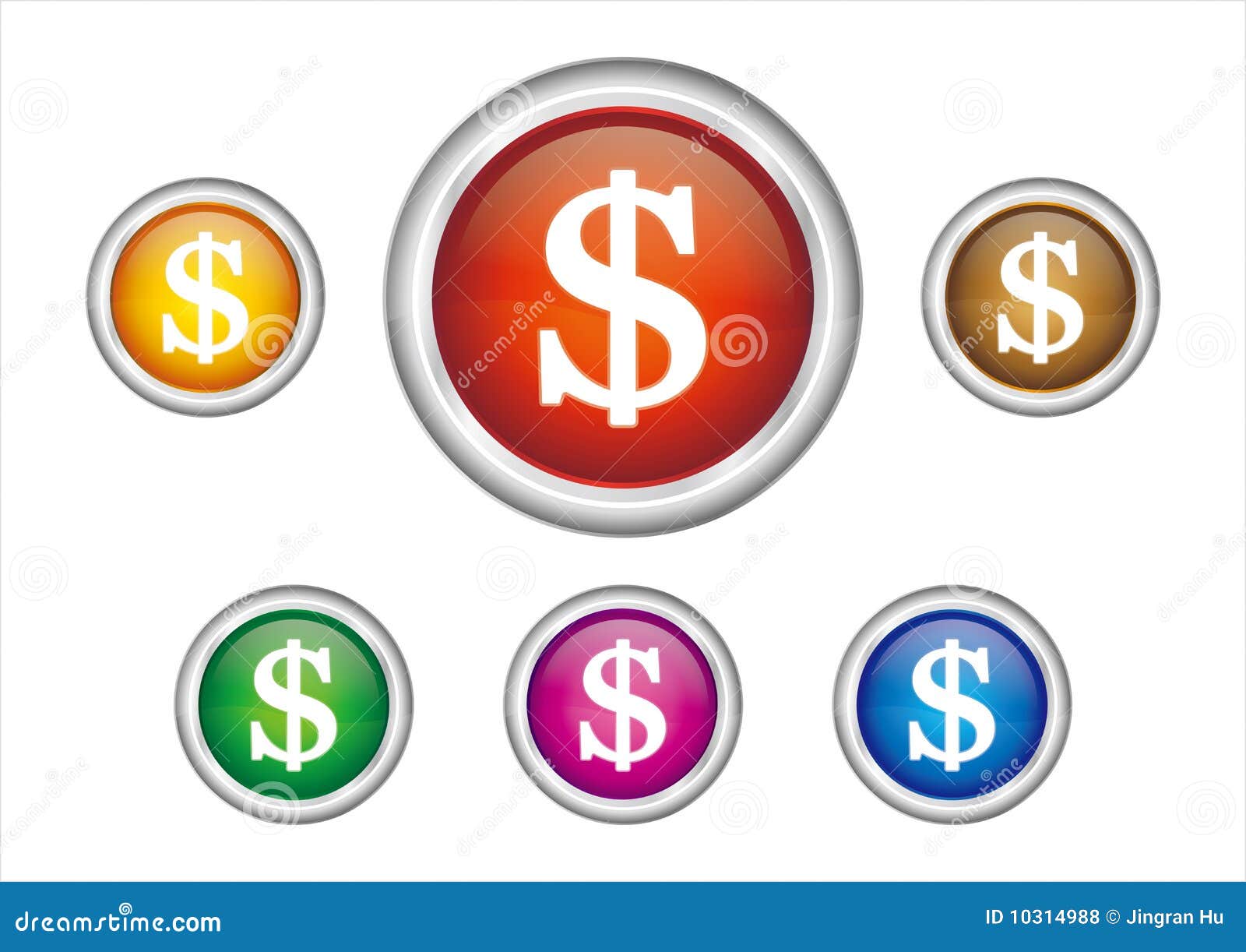 Dollar button icon stock vector. Illustration of button - 10314988