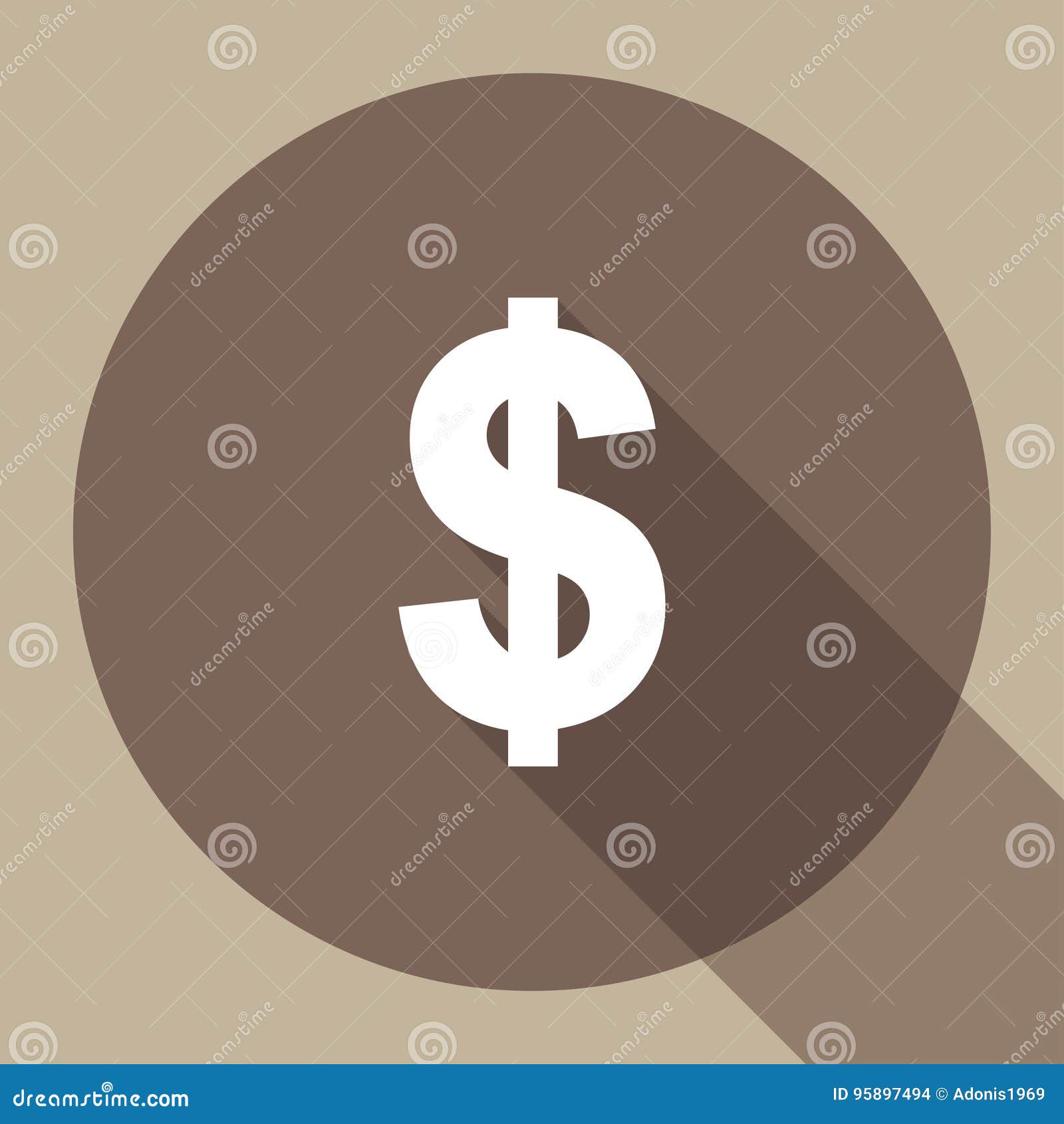 Dollar button stock vector. Illustration of inside, inflation - 95897494