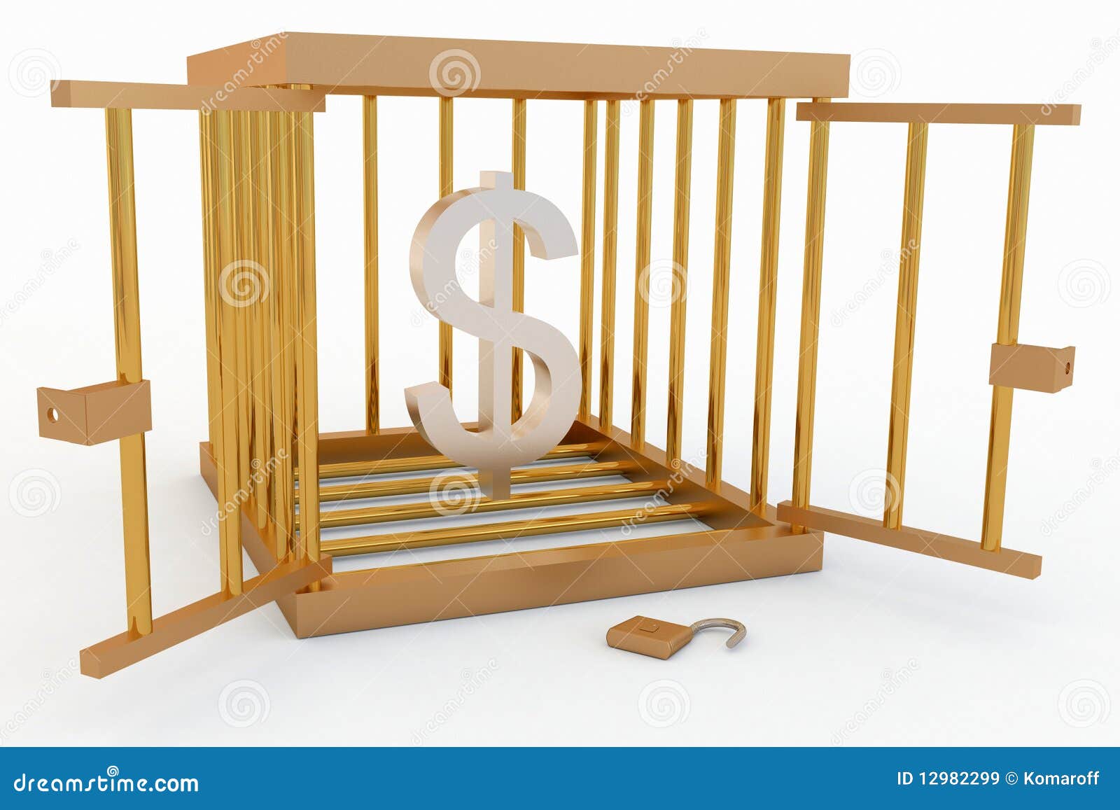 Dollar in a Cage stock illustration. Illustration of criminal - 12982299