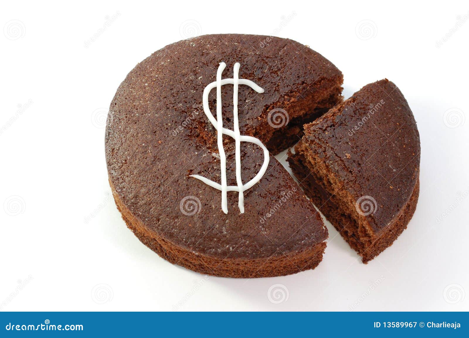 Dollar cake stock image. Image of piece, financial, turnover - 13589967