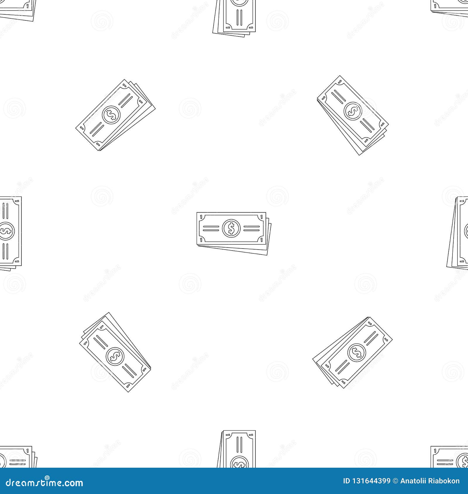 Dollar Cash Pattern Seamless Vector Stock Vector - Illustration of note ...