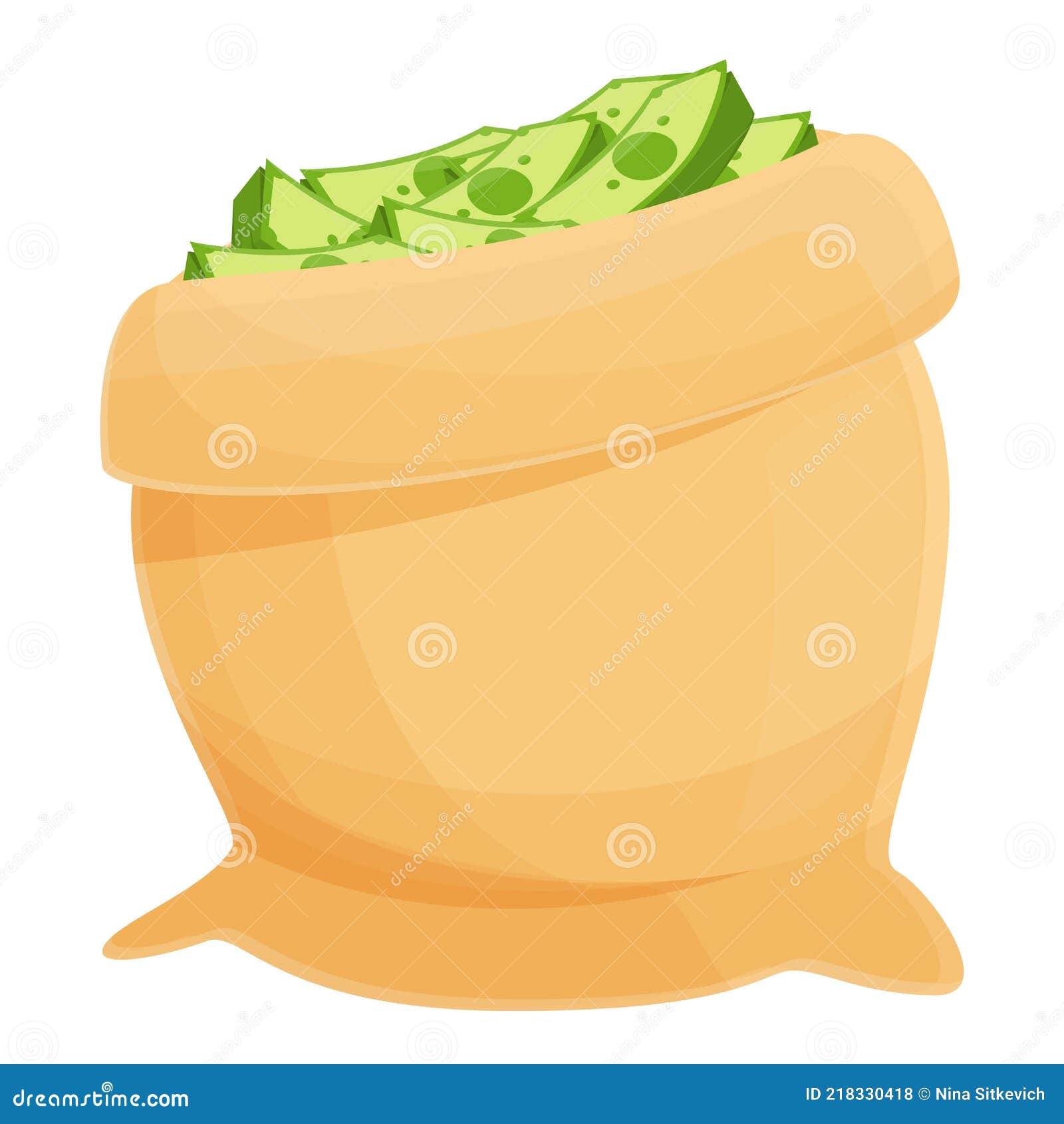 Dollar Cash Sack Icon, Cartoon Style Stock Vector - Illustration of ...