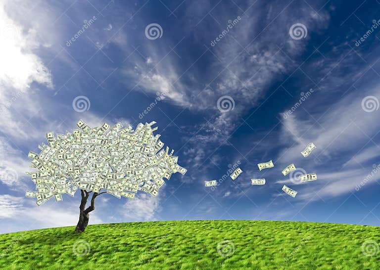 Dollar cash tree stock illustration. Illustration of background - 3826520