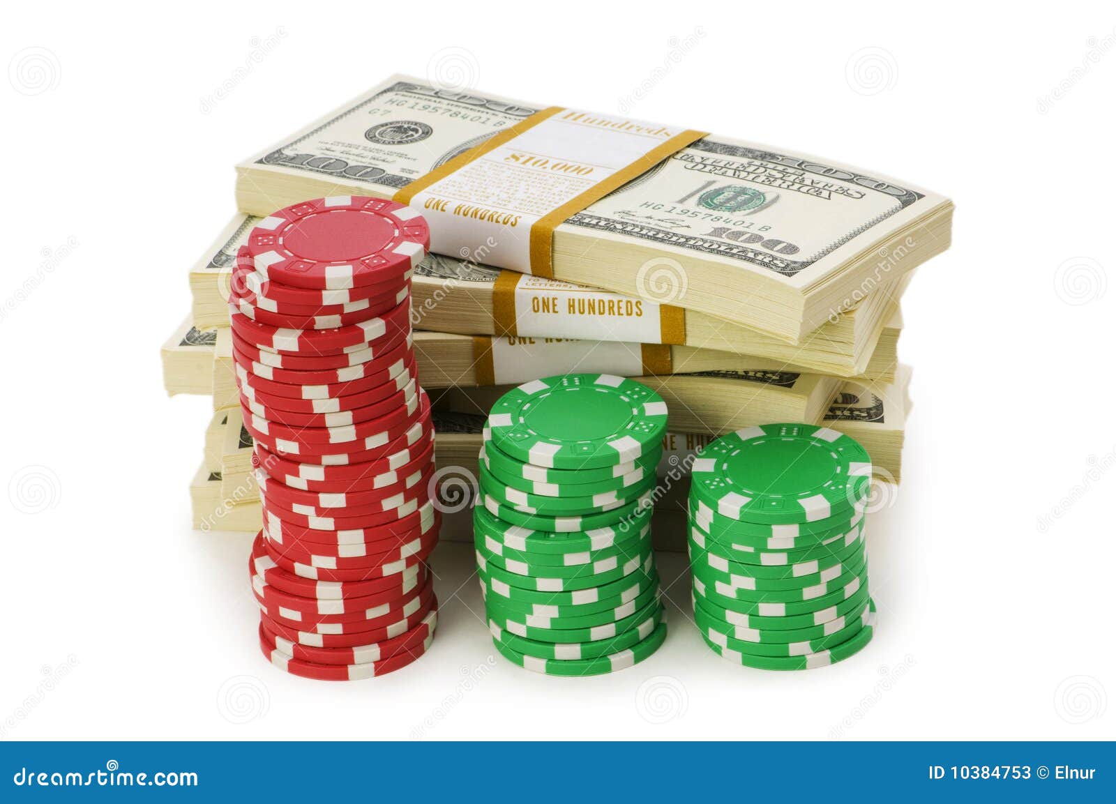 Dollar and Casino Chip Stacks Stock Image - Image of gambling, games ...