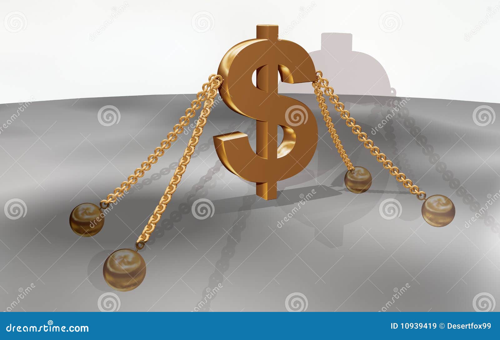 Dollar with chain stock illustration. Illustration of chain - 10939419