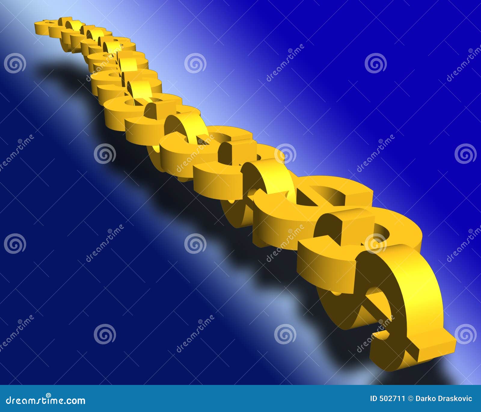 Dollar chain stock illustration. Illustration of burning - 502711