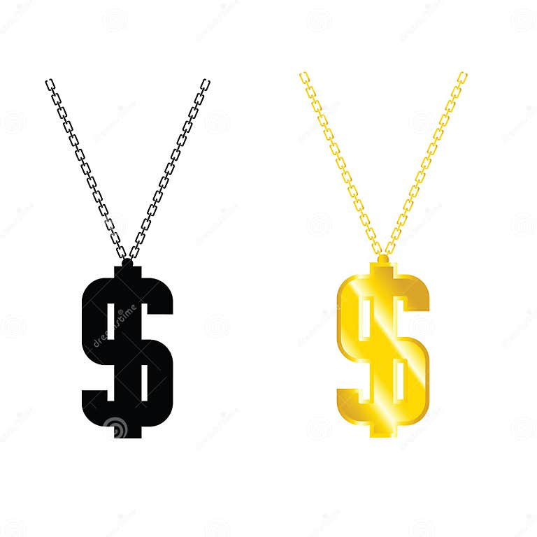 Dollar on Chain Illustration Stock Vector - Illustration of metal, cool ...