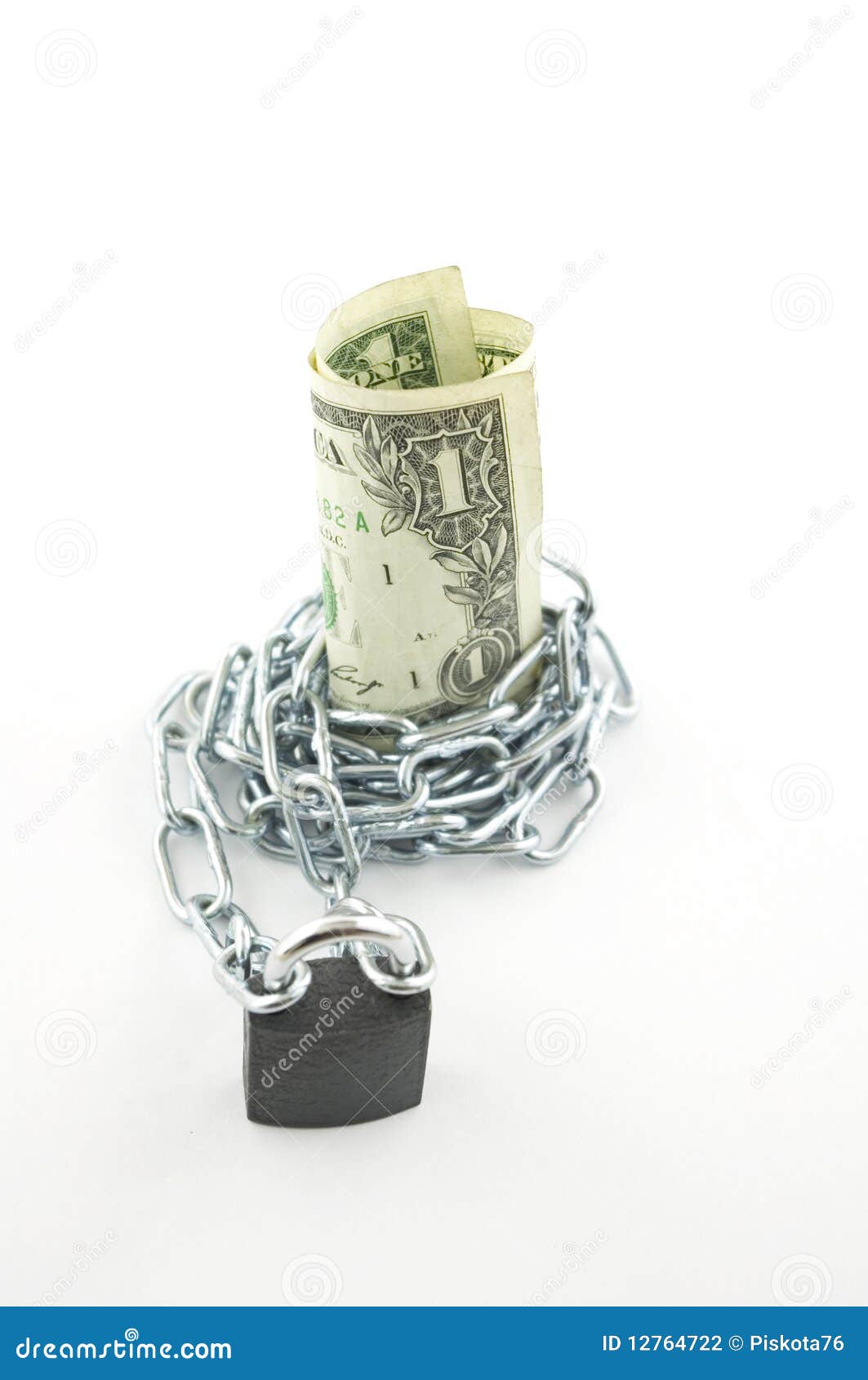 Dollar chained stock photo. Image of currency, bill, metal - 12764722