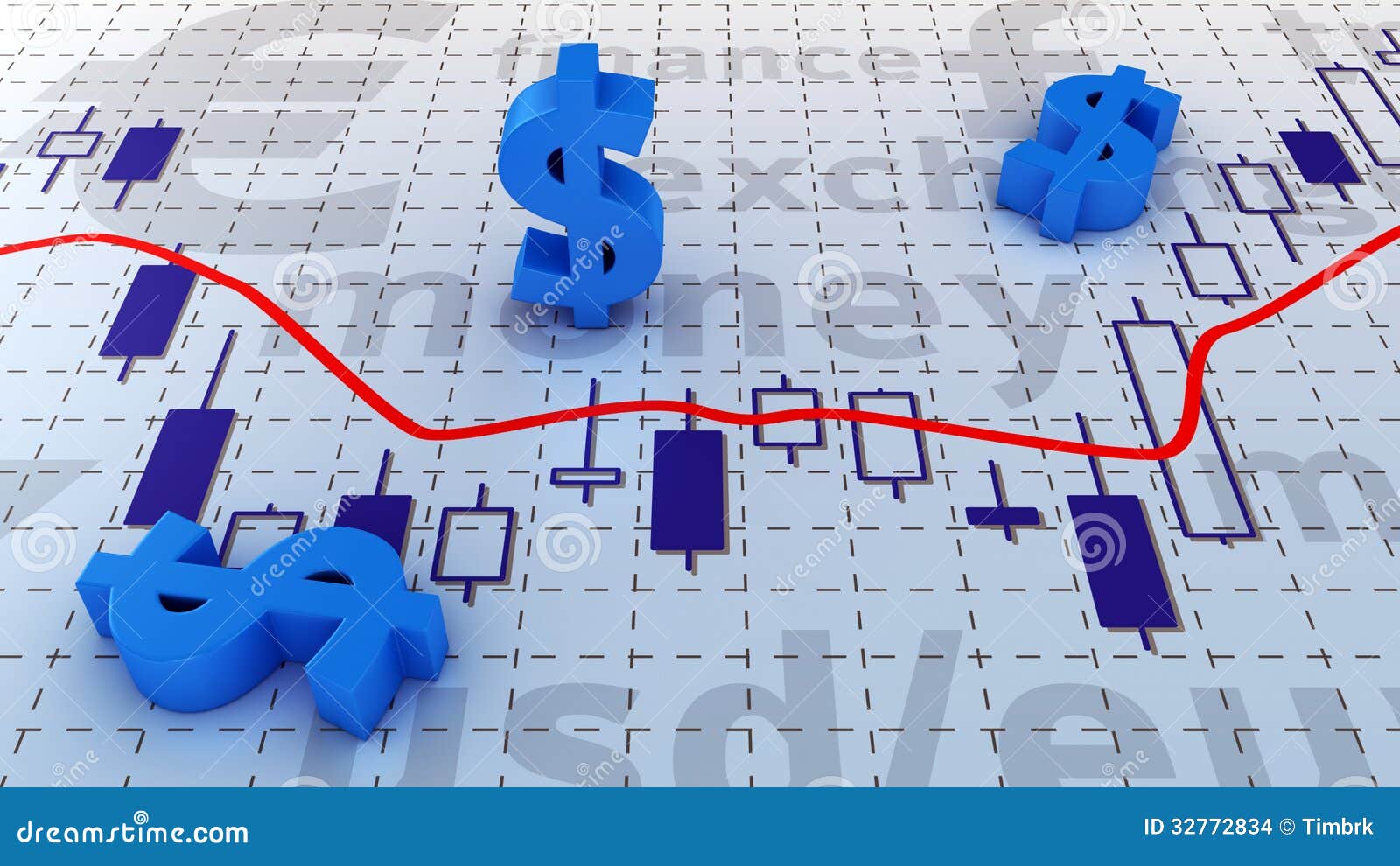 Dollar chart stock illustration. Illustration of candlestick - 32772834