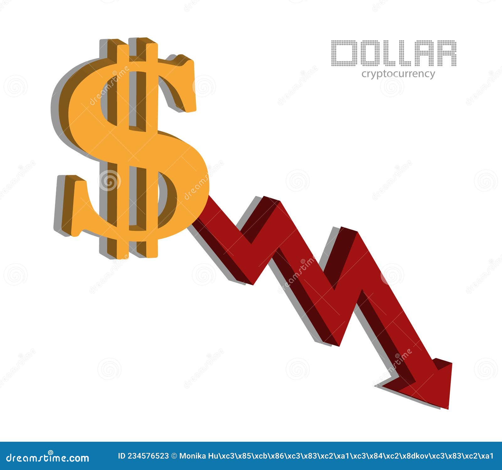 Dollar and Chart, Currency Decline, Money Icon Stock Vector ...