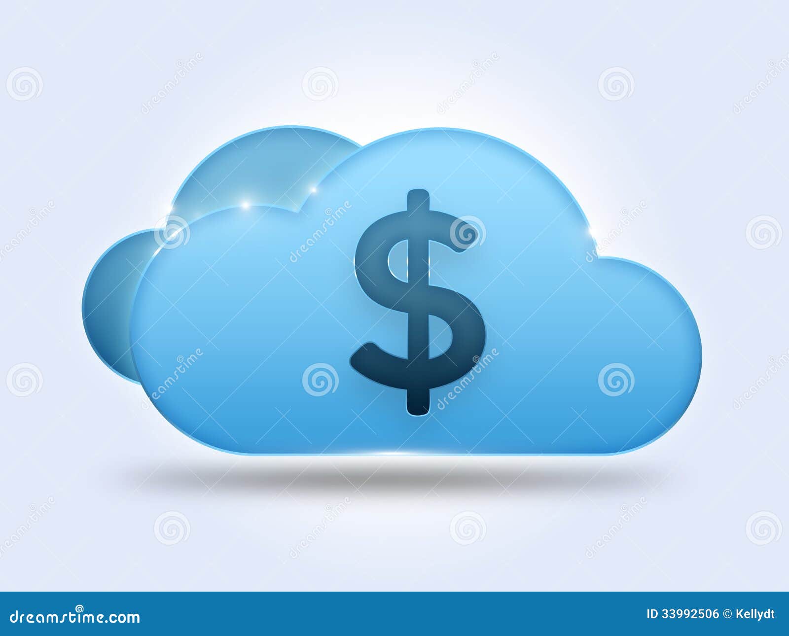 Dollar Cloud Computing Concept Stock Illustration - Illustration of cyan, clear: 33992506