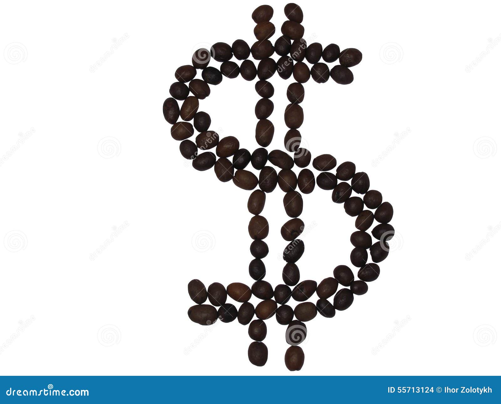 Dollar from coffee beans stock photo. Image of symbol - 55713124