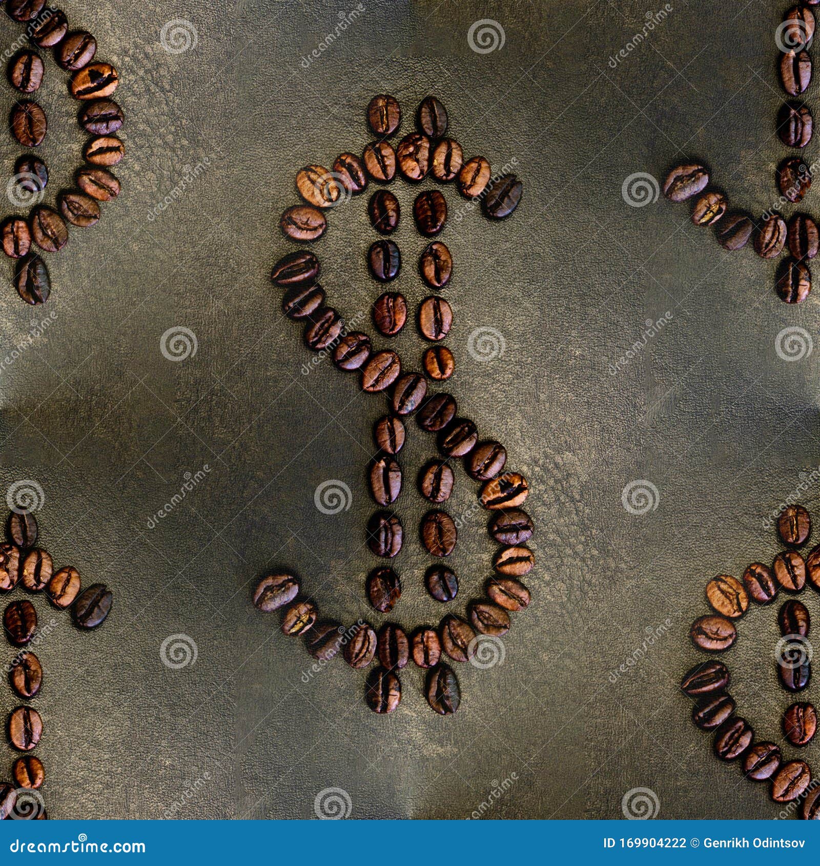Dollar Sign of Coffee Beans, Background, Seamless Stock Photo - Image ...