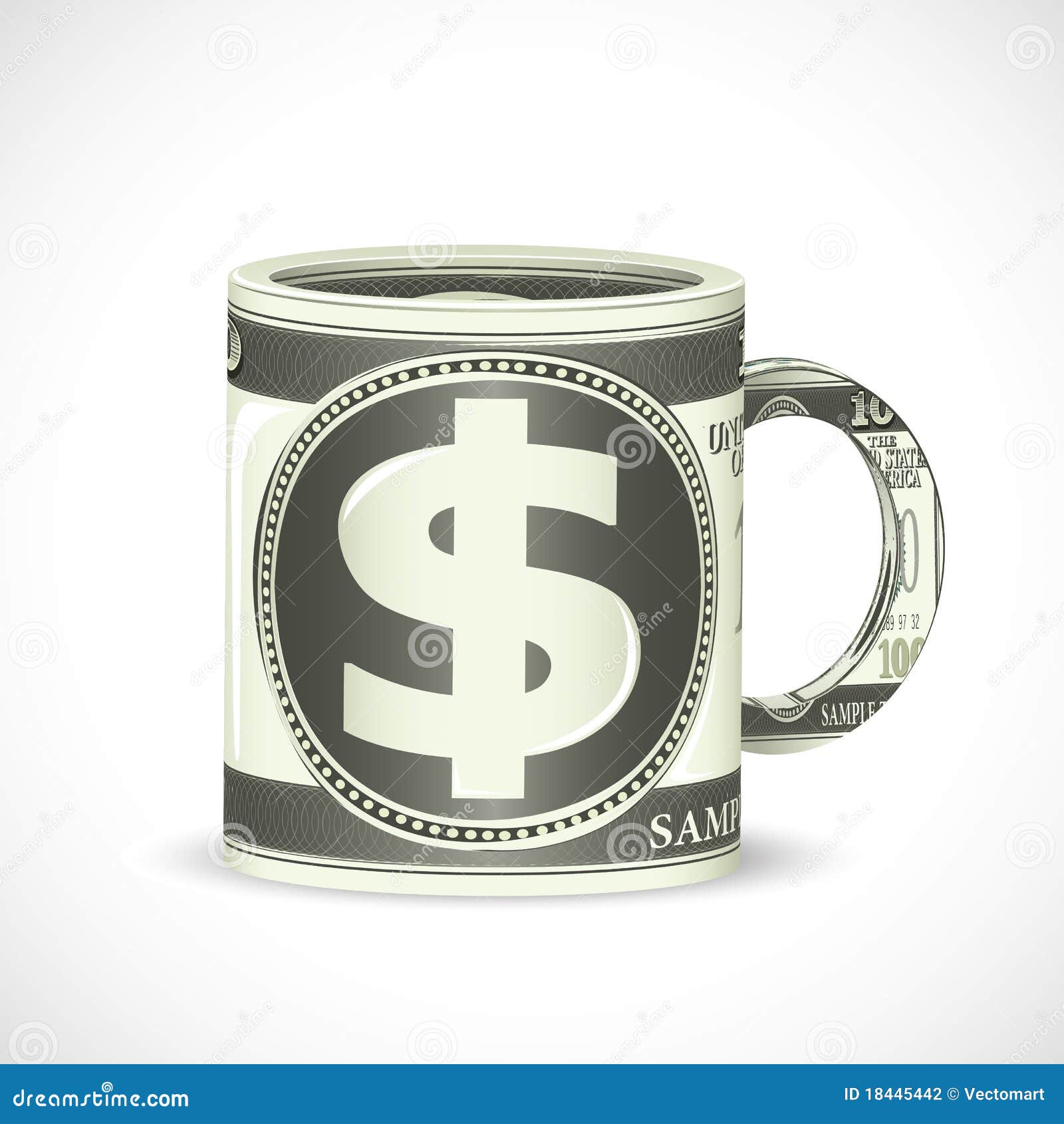 Dollar Coffee Mug stock vector. Illustration of mocha - 18445442
