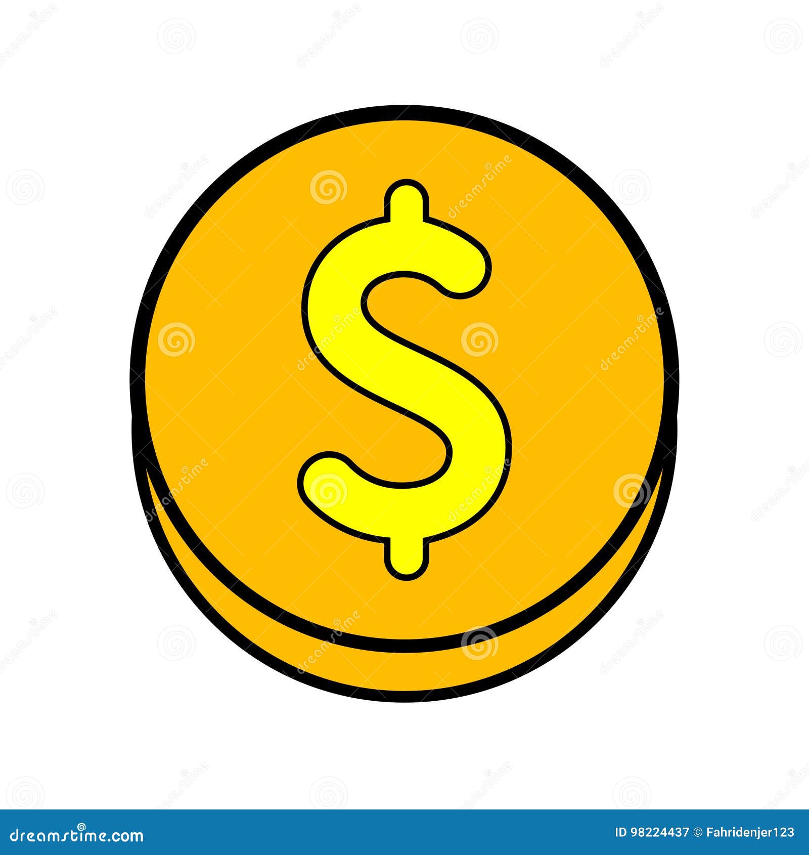Dollar coin icon stock illustration. Illustration of logo - 98224437
