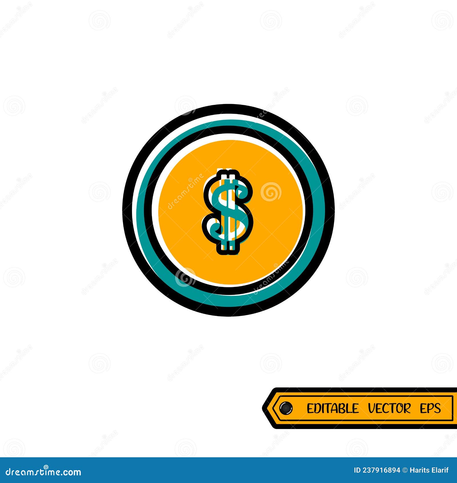 Dollar Coin Icon Vector, Logo Illustration Template in Trendy Style ...