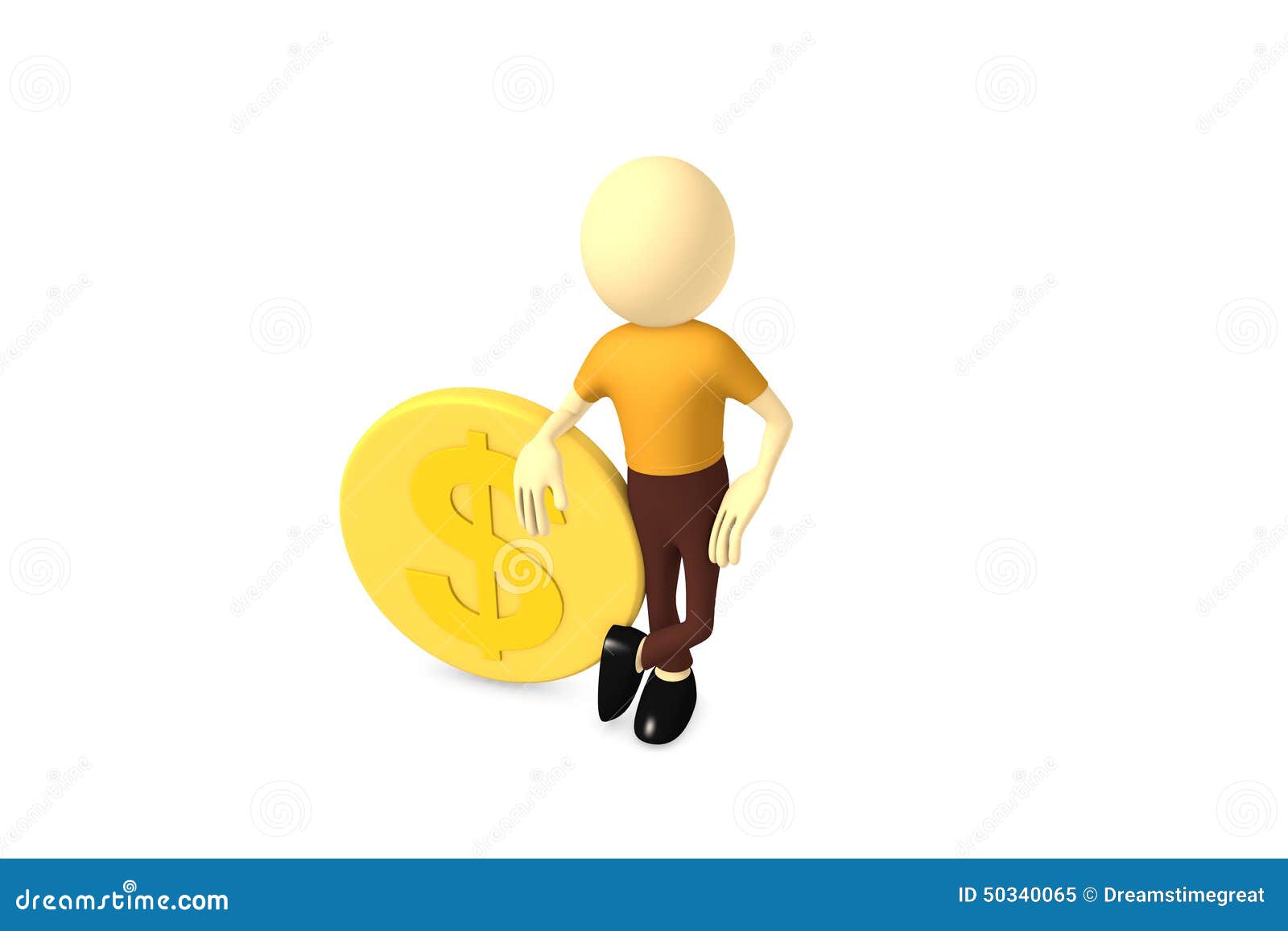 Dollar coin with man stock illustration. Illustration of abstract ...