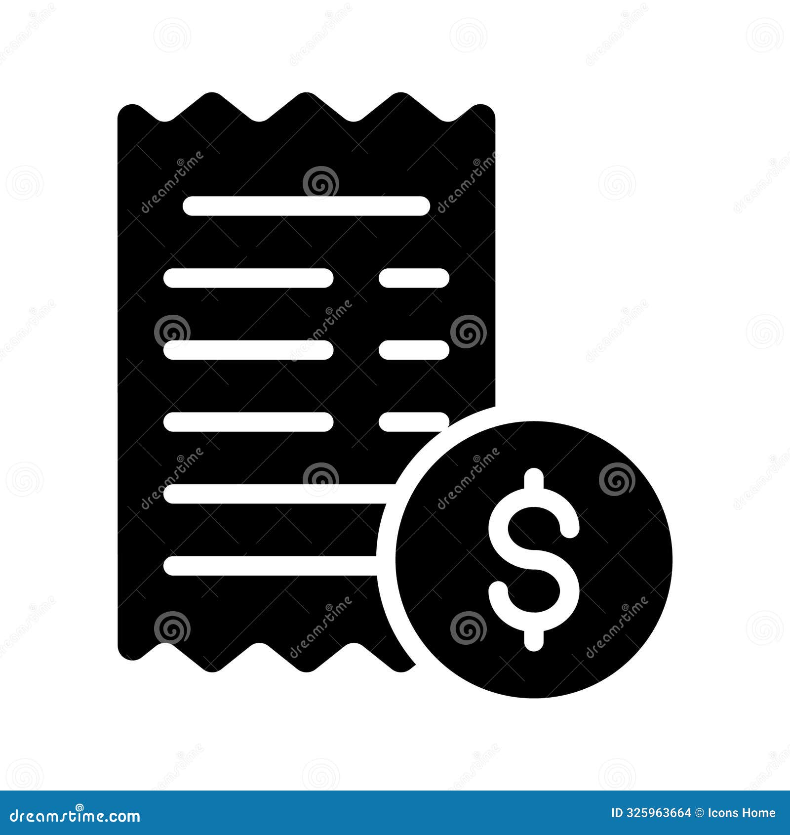 Dollar Coin with Page Denoting Concept Icon of Receipt, Bill Doodle ...