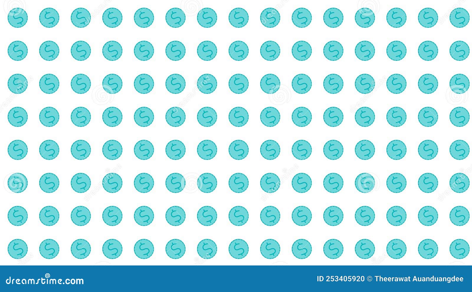 Dollar Coin Pattern, Repeating Green Circle Shape,on a White Background ...