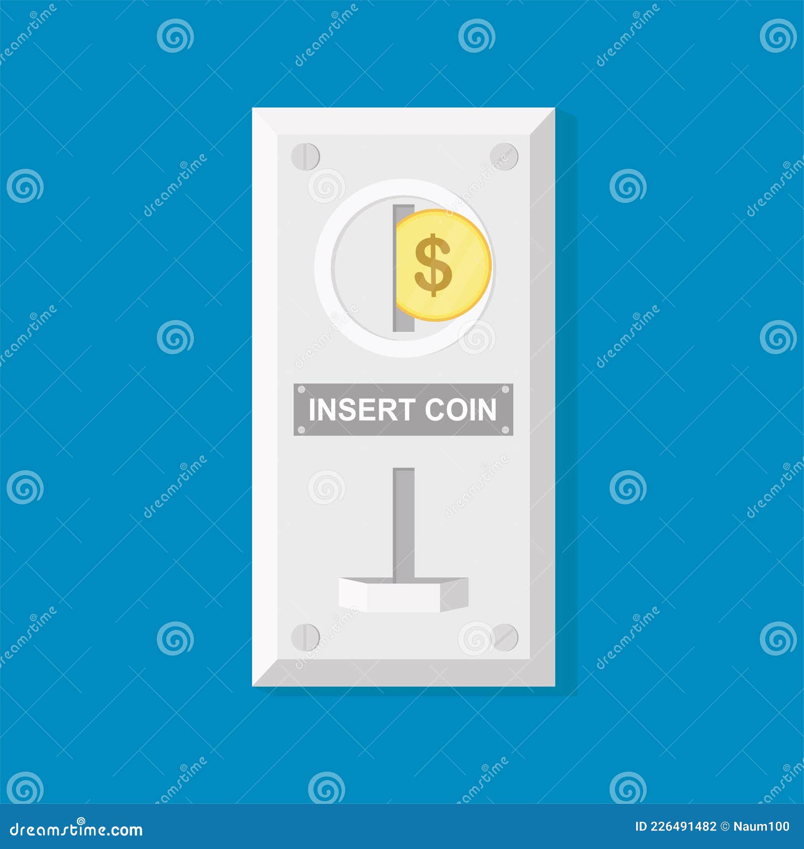 Dollar Coin and Slot on Vending Machine.Insert Coin- Text Stock Vector ...