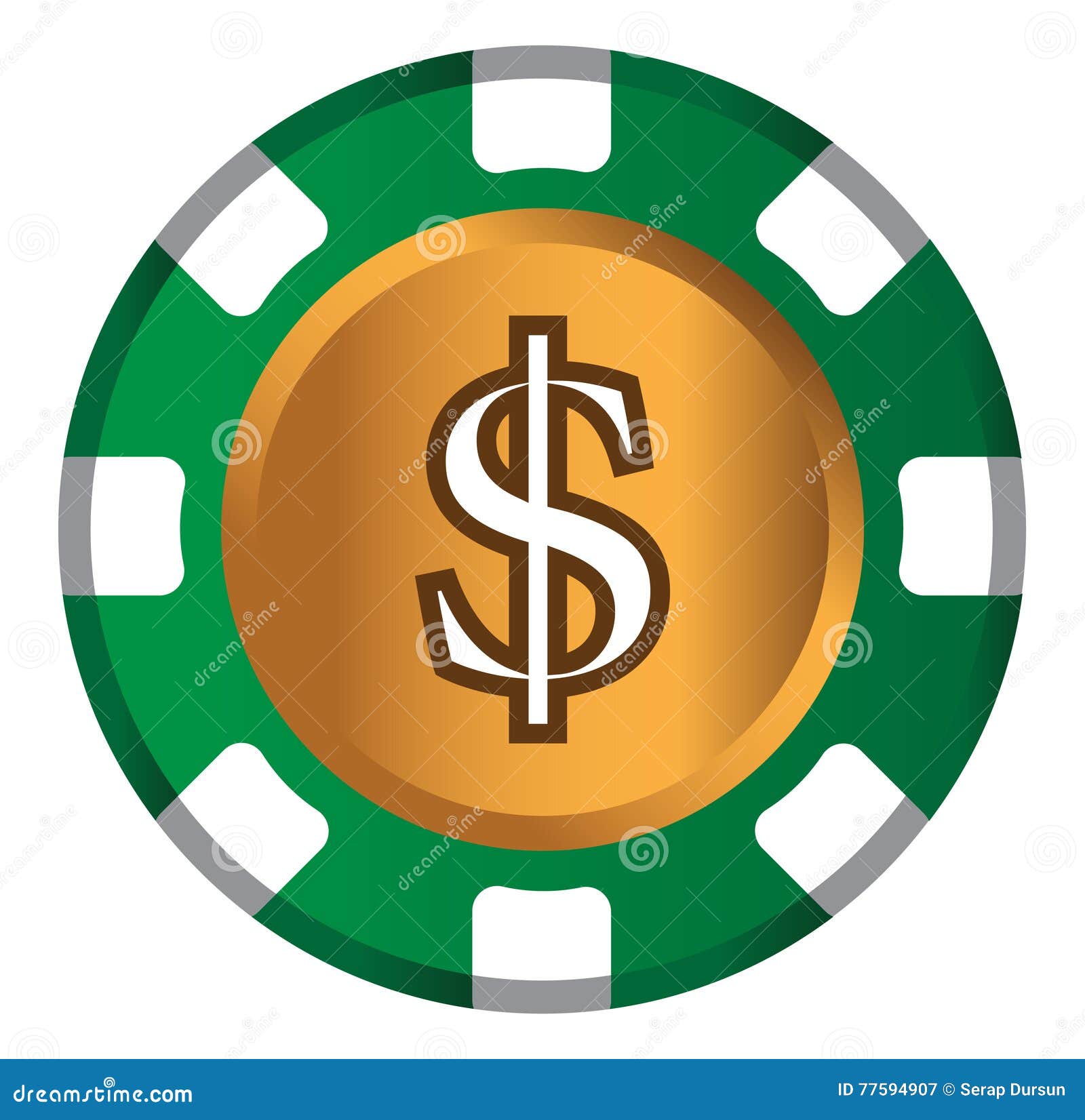 Dollar-Coin Theme Design for Casino Concept Stock Vector - Illustration ...